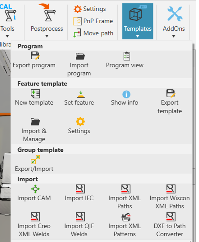CAD to path Import tools