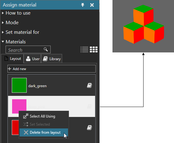 Deleting Materials from Layout Deleting Materials from Layout