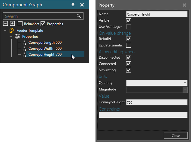 Modeling a component